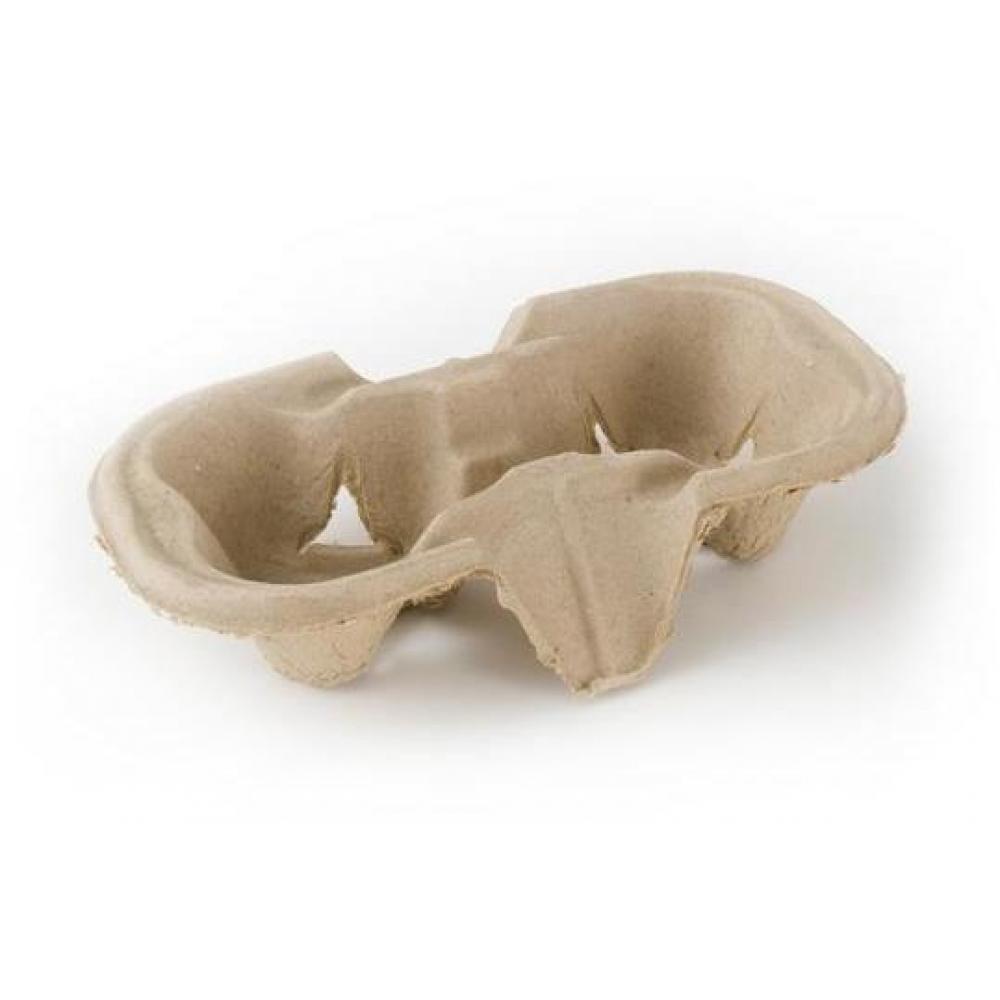 Beverage Cup Carry Tray - Moulded Pulp Fibre - Brown - 2 Cup - Avica UK Ltd