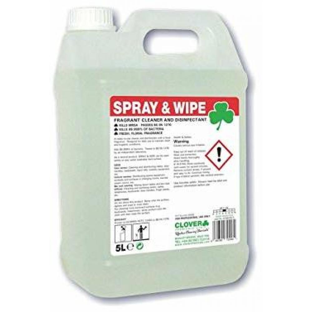 Cleaner & Disinfectant - Clover - Spray & Wipe - 5L - Avica UK Ltd