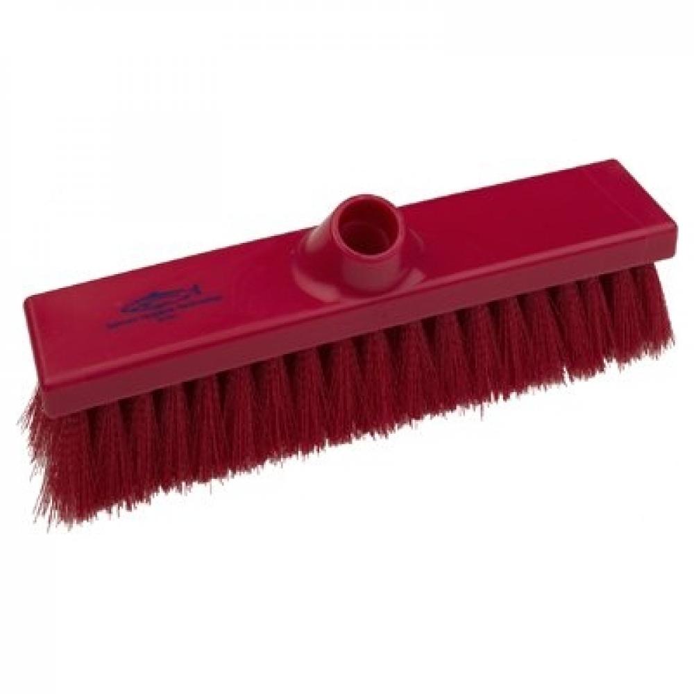 Flat Sweeping Broom Head - Soft - Premier - Red - 28cm (11") - Avica UK Ltd