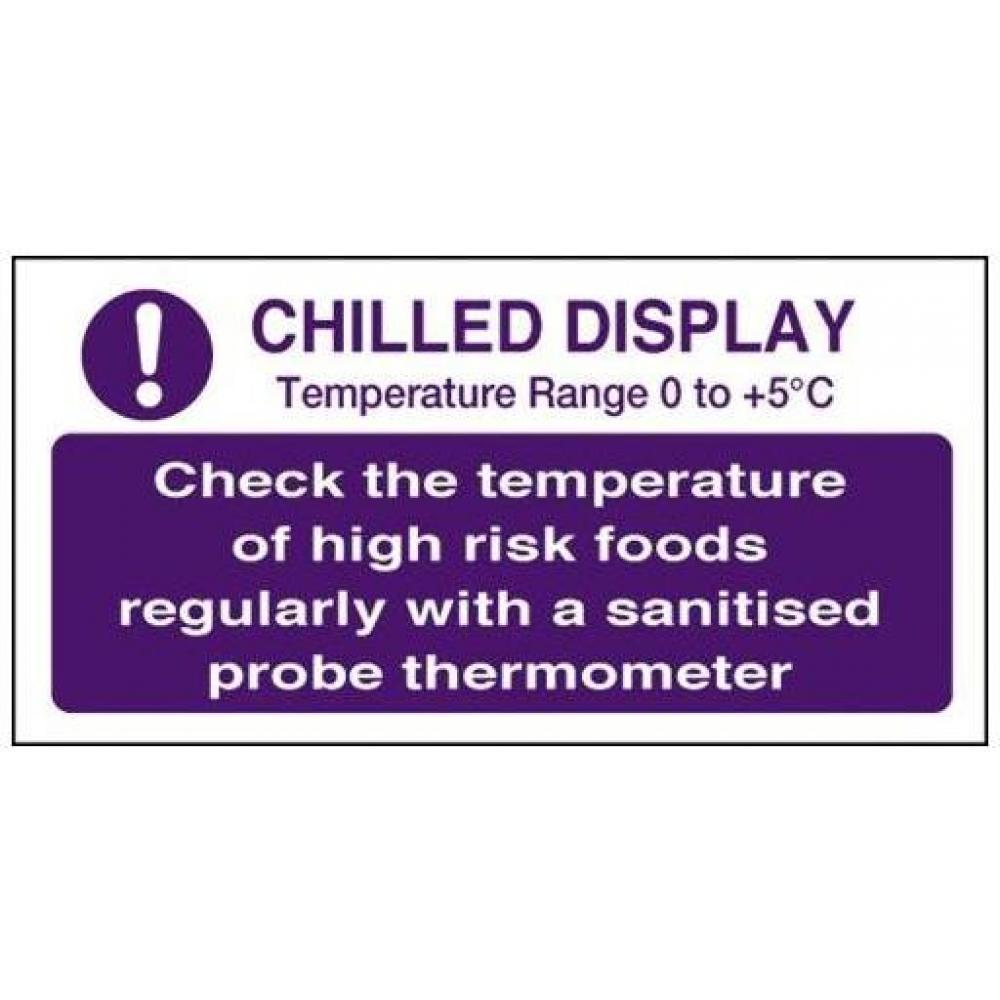 Chilled Display - Check Temperature Sign - Self Adhesive - 20cm (8 ...