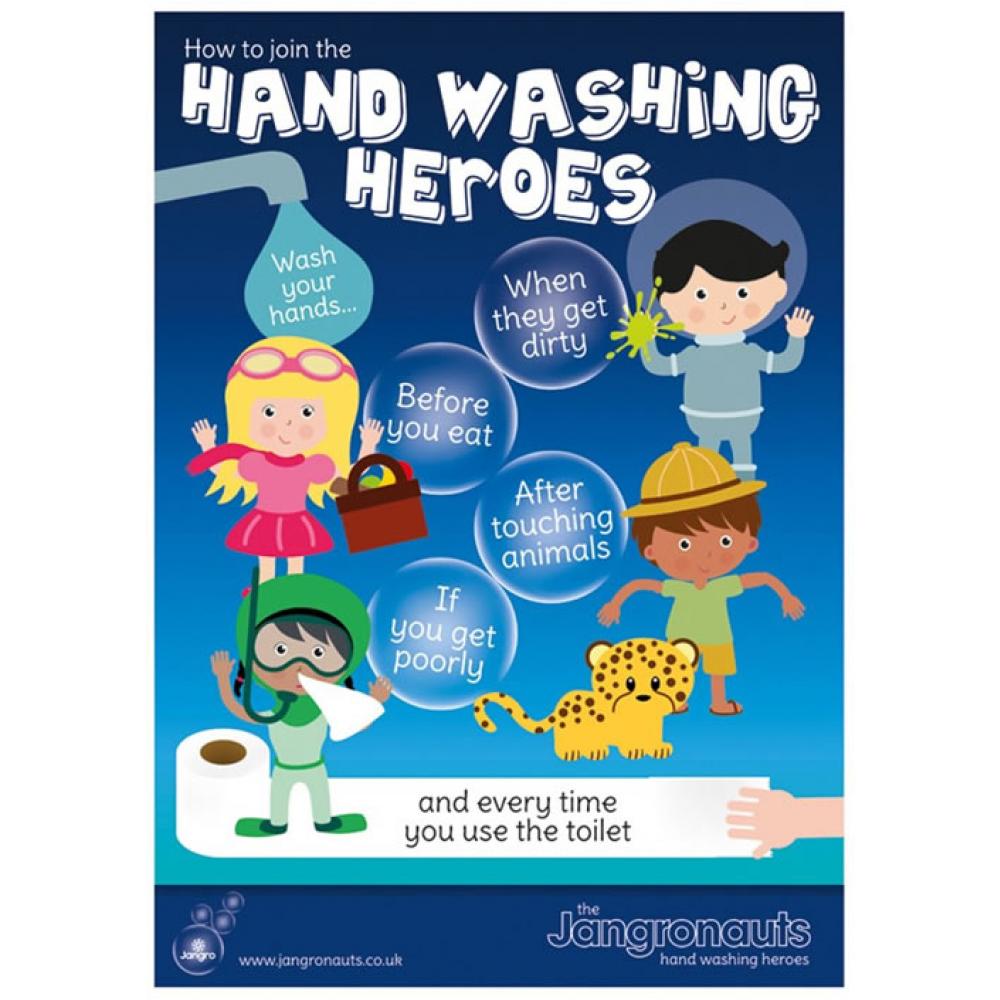 Hand Washing Heroes - Poster - Jangronauts - A3 - Avica UK Ltd