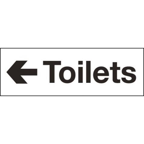 Toilets & Left Arrow - Rigid Plastic Sign - Avica